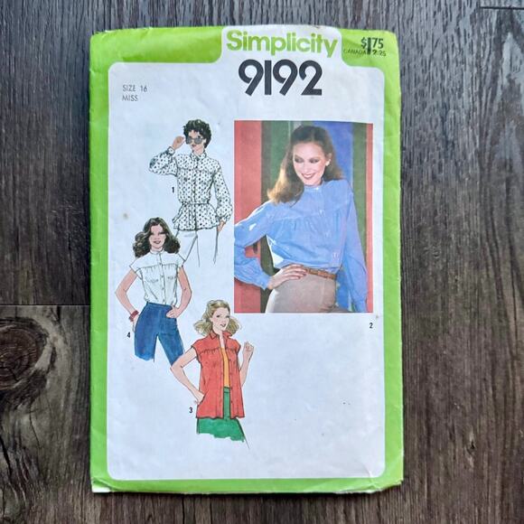 Vintage | Tops | Vintage 97s Simplicity 7444 Sewing Pattern Womens Size ...